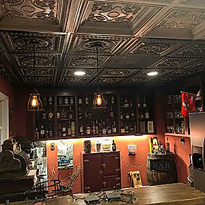 From Plain To Beautiful In Hours DCT03 British Sterling PVC 2' x 2' Lay-in Ceiling Tile, Pack of 25, Aged Copper, 25 Piece