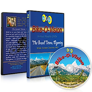 Bike-O-Vision - Virtual Cycling Adventure - The Grand Tetons, Wyoming - Perfect for Indoor Cycling and Treadmill Workouts - Cardio Fitness Scenery Video (Widescreen DVD #10)