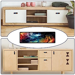 4 Pack 3.6In Double Holes Handles Pulls, Galaxy Planet Print Decorative Kitchen Cabinet Dresser Drawer Closet Cupboard Door Handles Pulls for Home Bedroom Bathroom