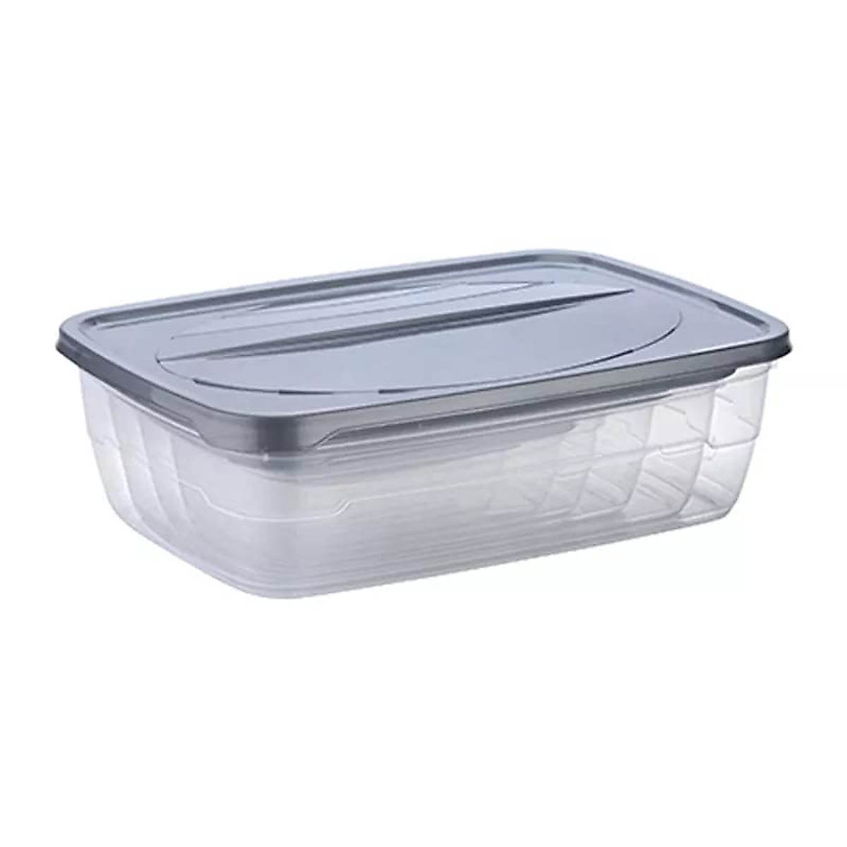 Dialust Rectangular Plastic Food Storage Container with Air Tight Lid Kitchen Food Container Meat Box Fridge and Freezer Storage Boxes Bowl - 225ml, 325ml, 650ml, 1250ml, 2200ml, 3500ml, 6 Pcs, Clear