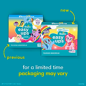 Pampers Training Pants - Easy Ups Girls & Boys - Size 3T-4T, 66 Count, My Little Pony Potty Underwear (Packaging May Vary)