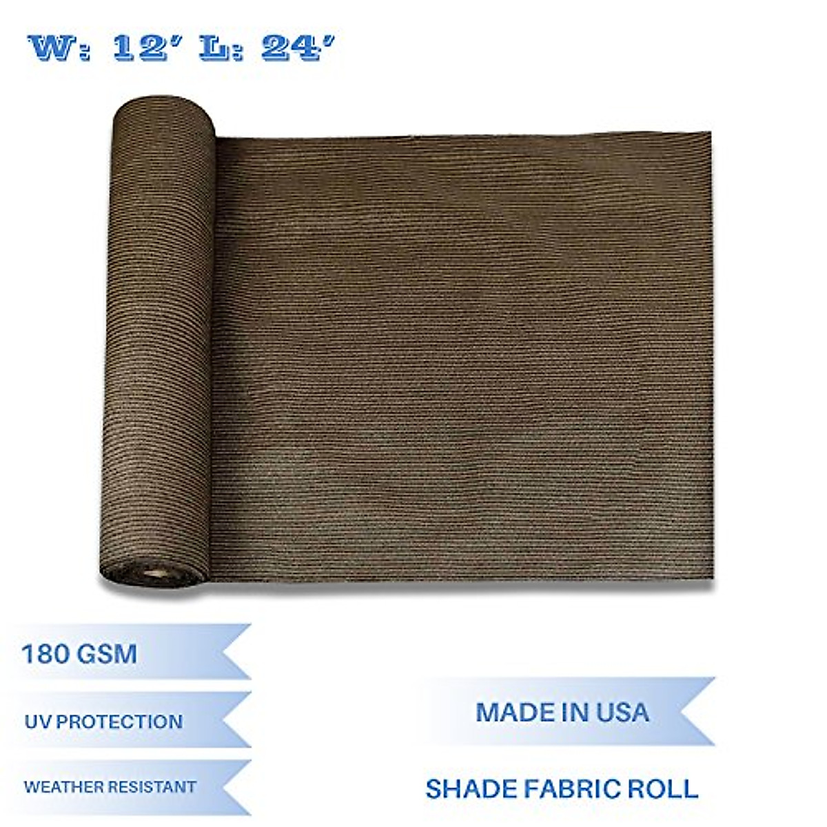 E&K Sunrise 12' x 24' Sun Shade Fabric Roll Outdoor Sun Shade Cover for Pergola Backyard Garden Patio Deck Greenhouse (Brown)