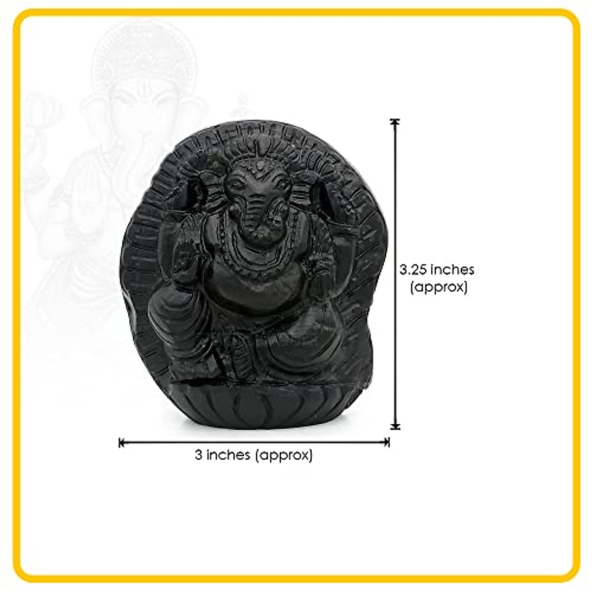 Vedic Vaani Natural Gandaki River Stone Vakratunda Ganesh Shaligram Statue (1 Pc)