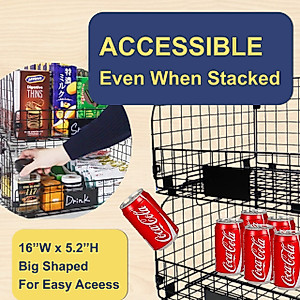 4 PACK XXL Kitchen Organization and Storage Pantry Baskets,Fruit Basket For Kitchen Cabinet,Metal Baskets For Organizing,Vegetable Fruit Snack Chips Onion Potato Cans Organization