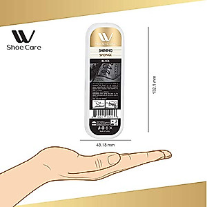 W Shoe Care Premium Quality Black Shoe Shine Sponge,Shining Luxury Leather, 11ml