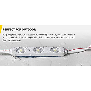 MELDIKISO LED Module, White Light for Window, Storefront Decoration, SMD 116ft 2835 Waterproof, 3 LED Chips, 1W, DC12V, IP65, Beam Angle 160°, Bulk for Channel Letter Light Box Signs (50PC)