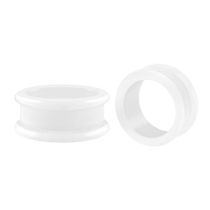 bodyjewellery 15/16G gauge 24mm White Implant grade sili Double Flare Tunnels Ear Plugs SI01 AHAH Ear Stretching Stretchers Piercing 2Pcs