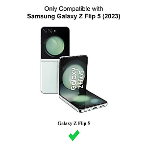 Cresee Case for Samsung Galaxy Z Flip 5 (2023) PU Leather Back & Hard PC Bumper Phone Case for Galaxy Z Flip 5 5G - Brown