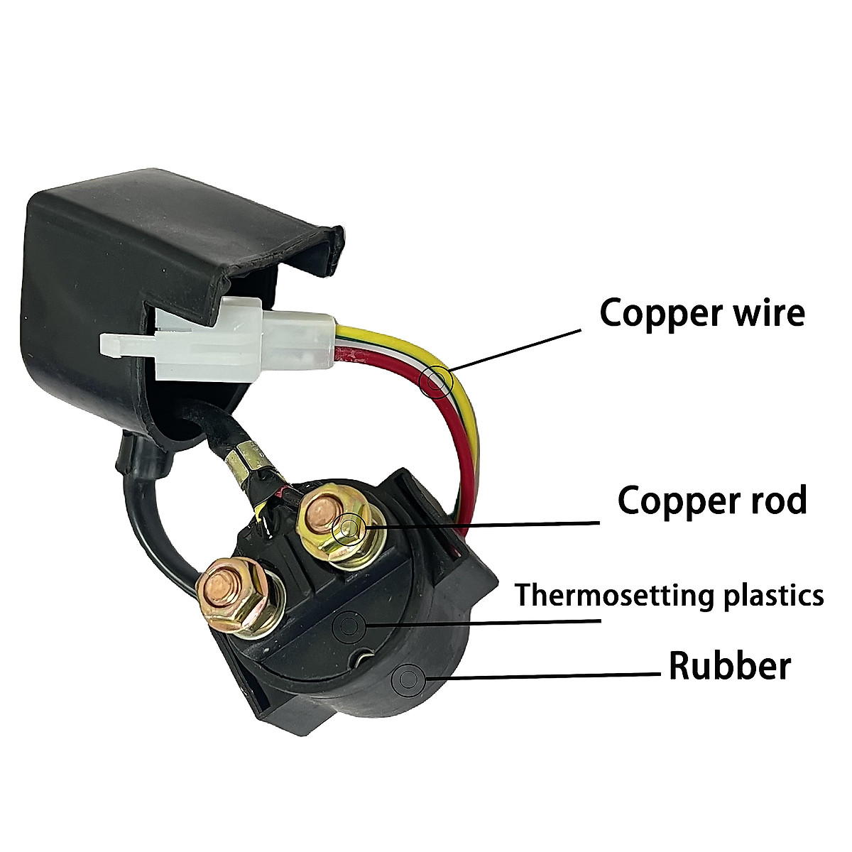 GY6 Motorcycle Parts Starter Solenoid Relay for 4-Stroke GY6 Engine 50cc 150cc 200cc 250cc ATV Dirt Bikes Scooters Go Kart Dne Buggys Quad Pit Bike Moped Roketa SSR Taotao Coolster