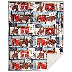 Carstens, Inc. Wrangler Vintage Western Sherpa Throw Blanket 54x68