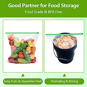 Xsourcer Freezer Slider Storage Bags, Pack of 12, 3.5 Gallon Food Storage Bag, 2 Mil 16" x 18" Reclosable Plastic Bags for Organization of Clothes, Shoes, Office Supplies & Travel Essentials