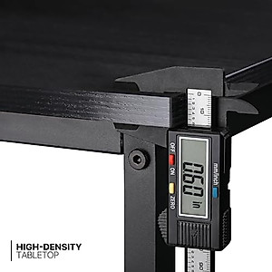 MoNiBloom Computer Desk 55", Simple Style Home Gaming Desk with Storage Bag, Office Writing Workstation- Black