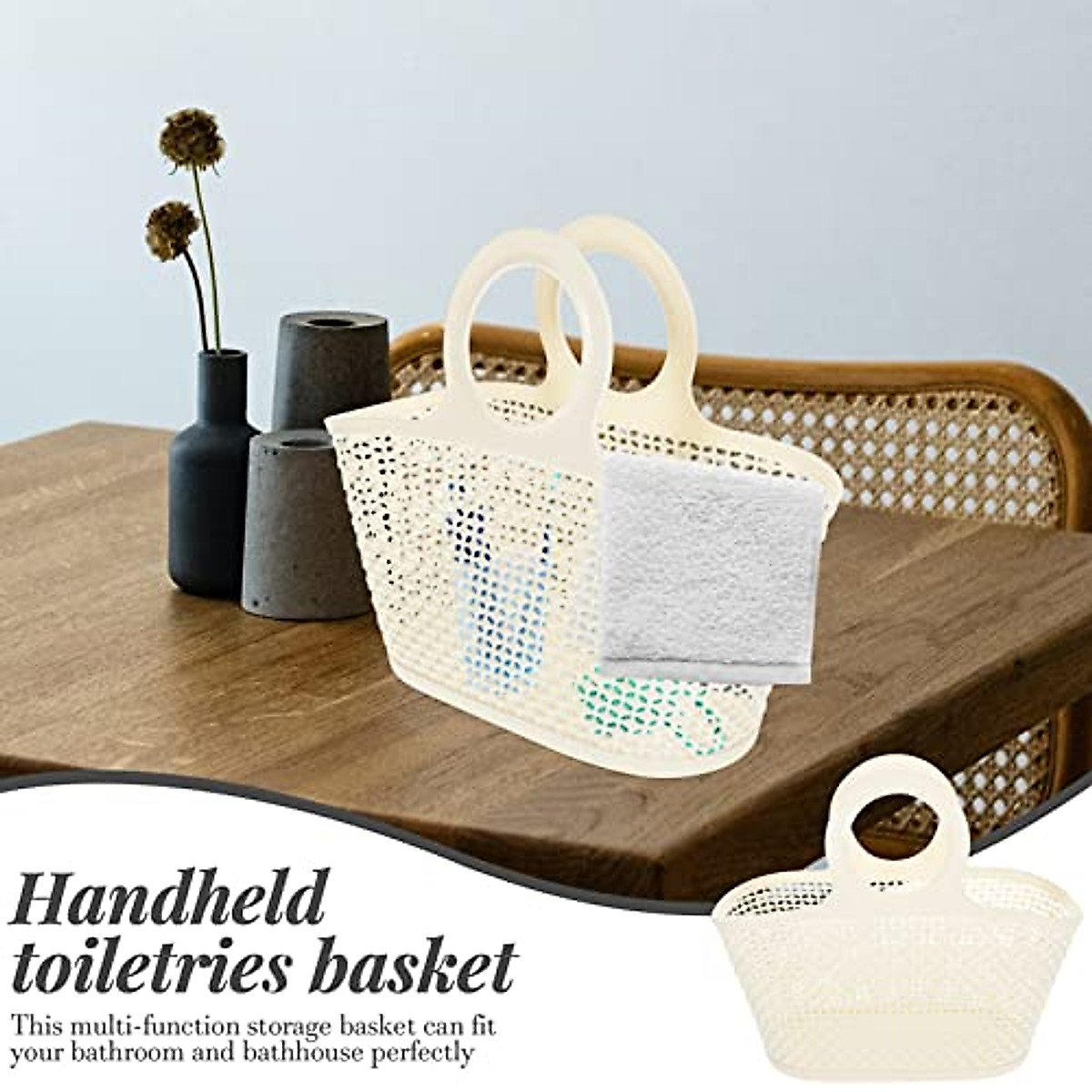 Zerodeko Portable Shower Caddy Basket: 2Pcs Toiletry Organizer Bin with Handles for Bathroom Kitchen Garden Cleaning Supplies