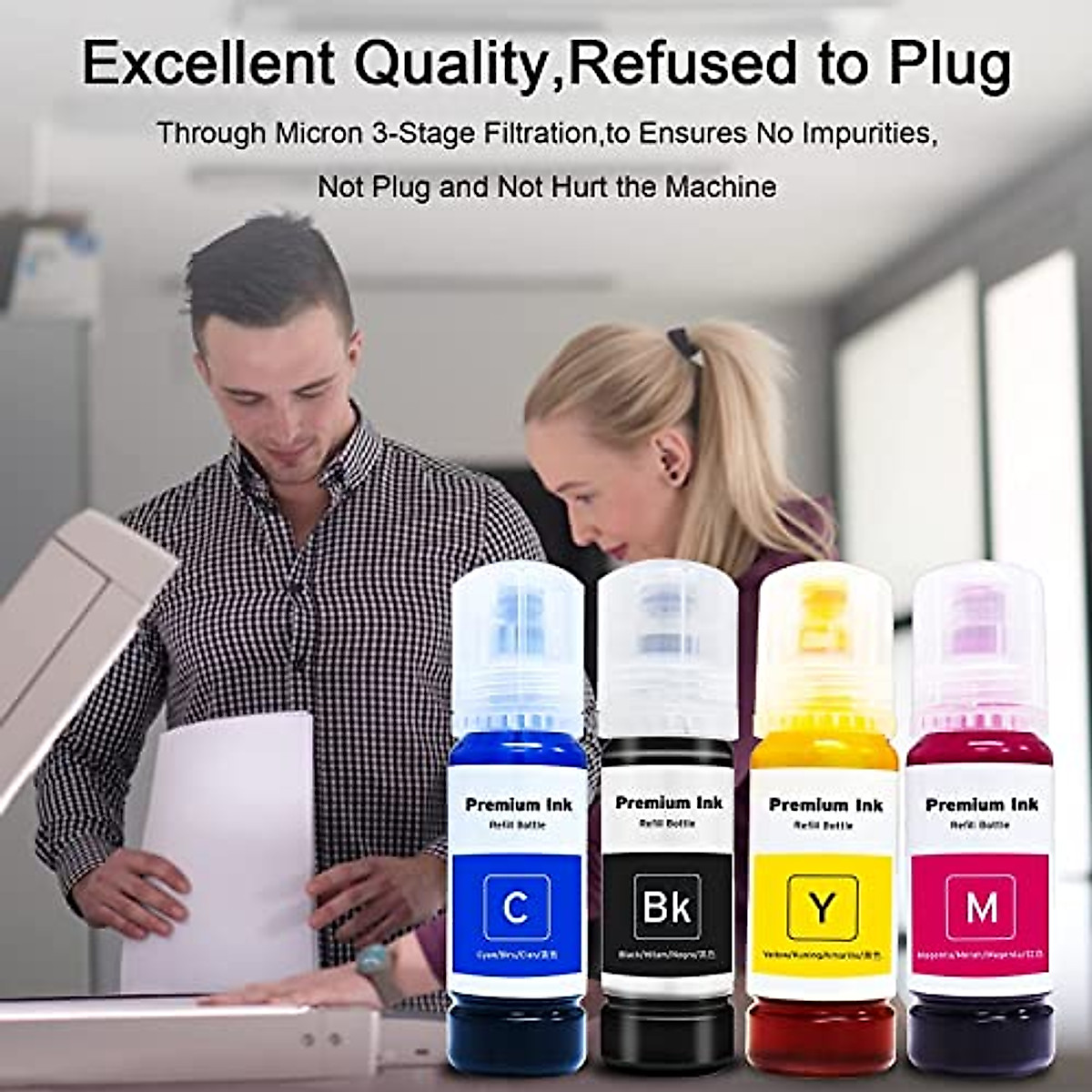 Printers Jack Compatiable Epson T522 Refill Ink Bottle Kit for Epson EcoTank ET-2720, ET-4700