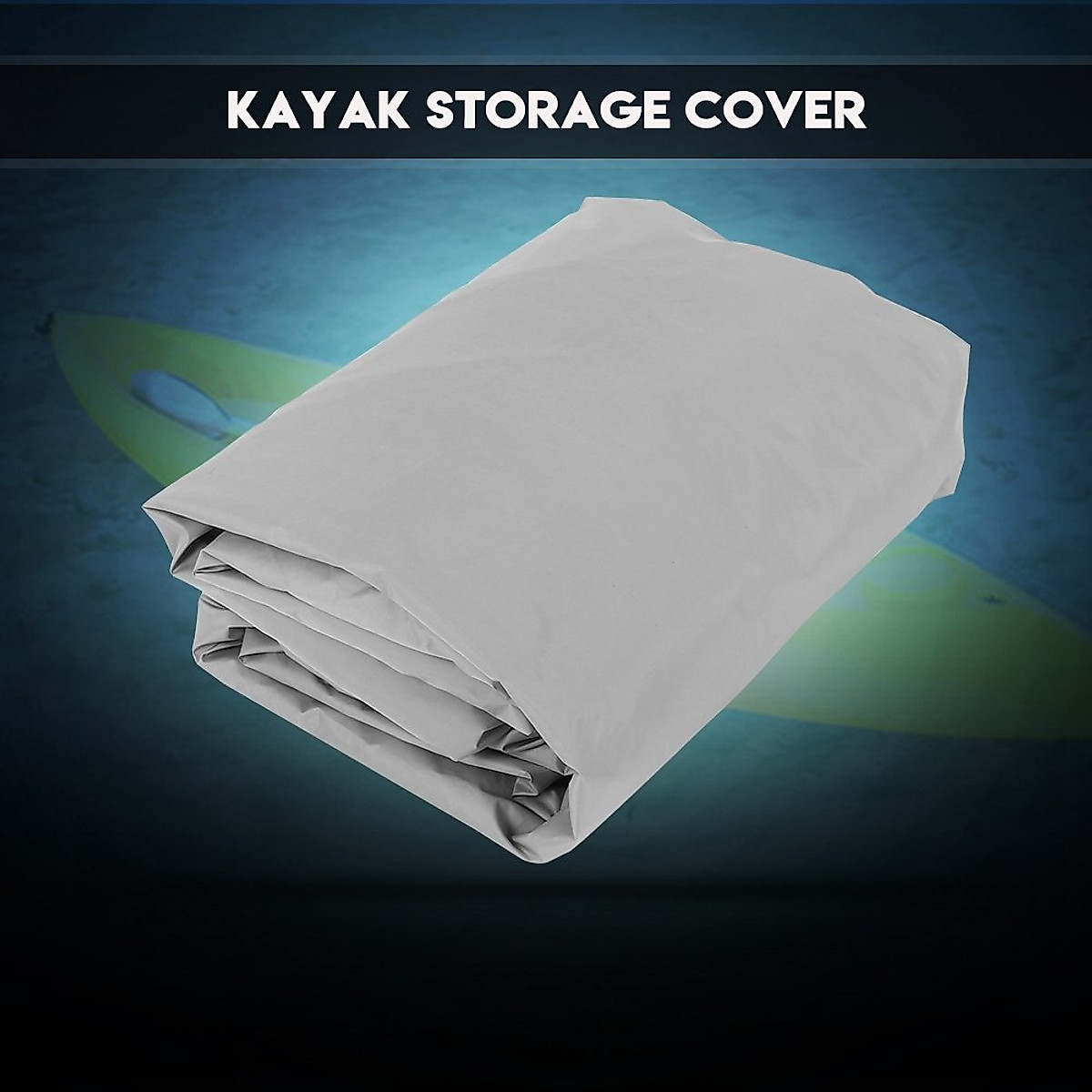 Kayak Canoe Dust Cover, Waterproof UV Sun Cover Boat Storage Sunblock for 2.5- Fishing Boat (Gray)