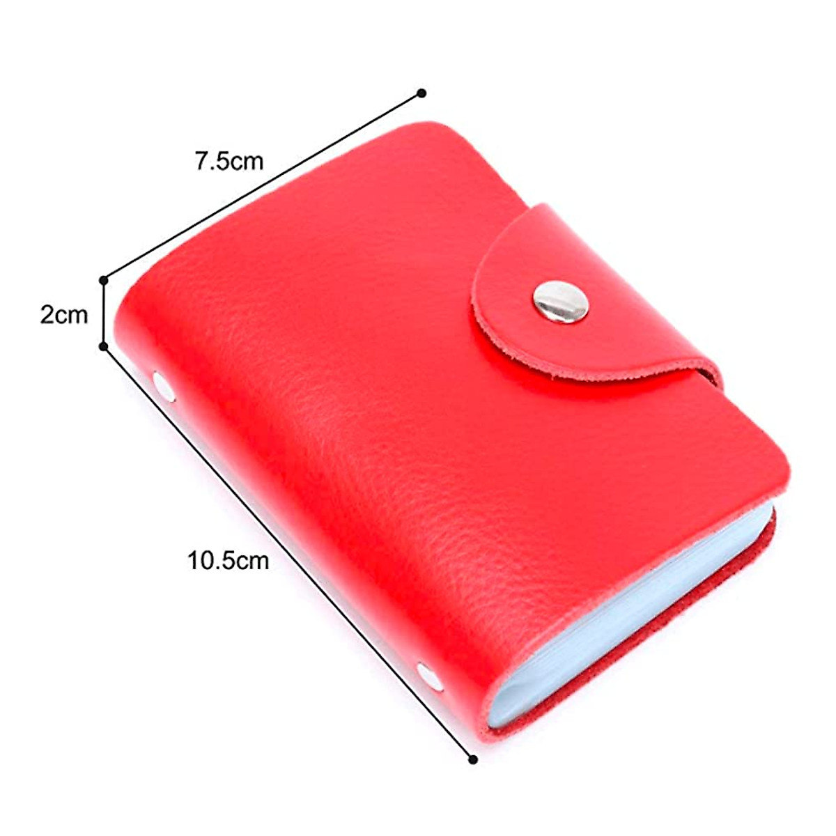 K Y KANGYUN Unisex Small Leather Credit Card Holder - 2 Pack (Redk&Brown)…