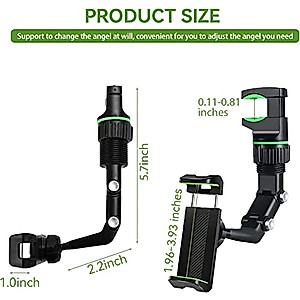 NA Car Phone Holder Mount, 360 Degrees Free Rotate Adjustable Suspension Mount Phone Holder, Multi-Function Rearview Mirror Cell Phone Holder for All Mobile Phones