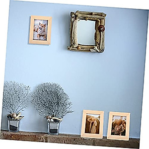 HOMSFOU 6pcs photo frame wood table decor tablescape decor natural wood frame picture frames stand photo display frame 5x7 picture frame Photo Holder Frame for Picture Frame for Photo nail