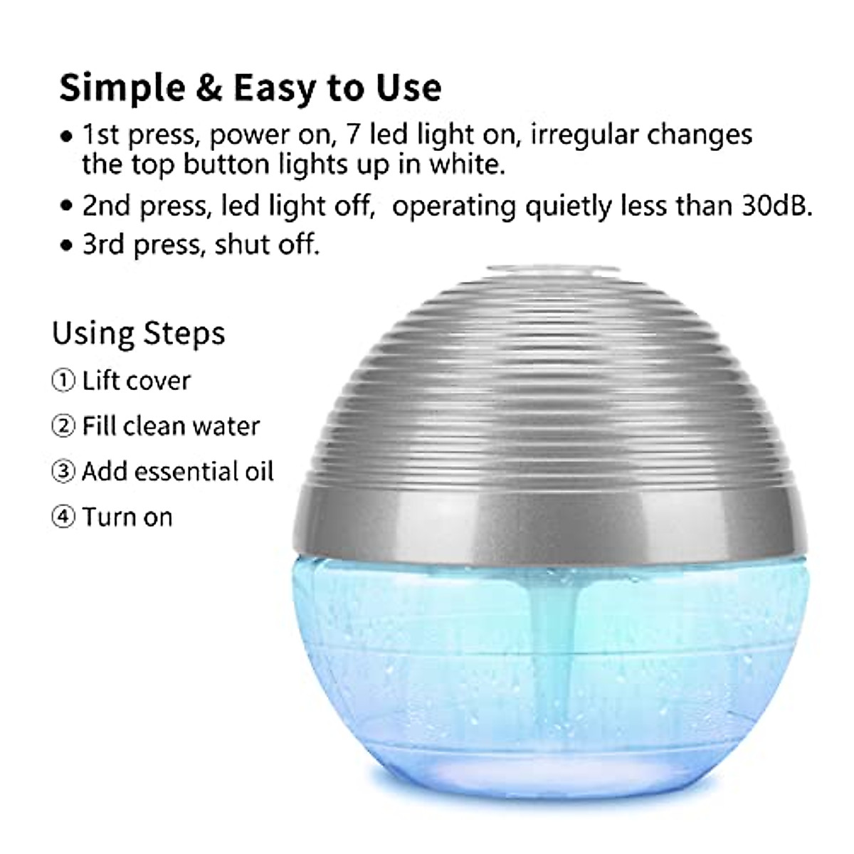 ap airpleasure 2-Pack Water-Based Purifier Air Washer, Revitalizer & Fresh Aire Freshener, Air Fresher with 6 LED Color Changing Mood Light for Rooms