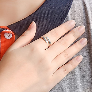 JXJL Silver Adjustable Ring Inspirational Jewelry S925 Sterling Wrap Open Ring for Women (I love you)