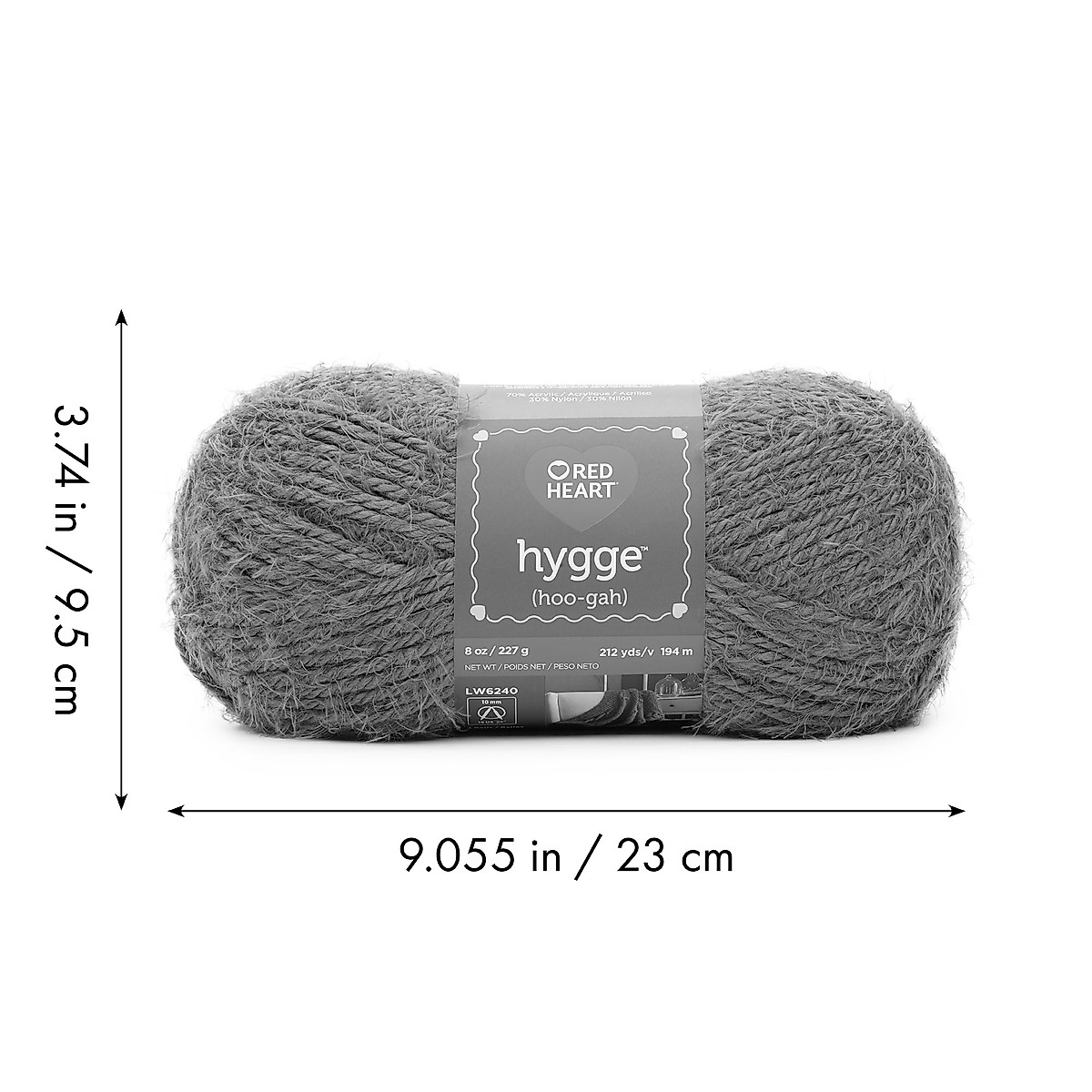 Red Heart Hygge Yarn, 3 Pack (8 Ounce), Pearl 3 Count