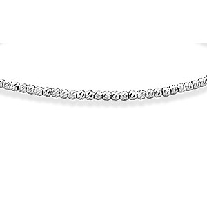 Miabella 925 Sterling Silver or 18Kt Yellow Gold Over Silver Diamond-Cut 2.5mm Bead Ball Chain Bracelet for Women, Made in Italy (sterling-silver, Length 6.5 Inches (X-Small))