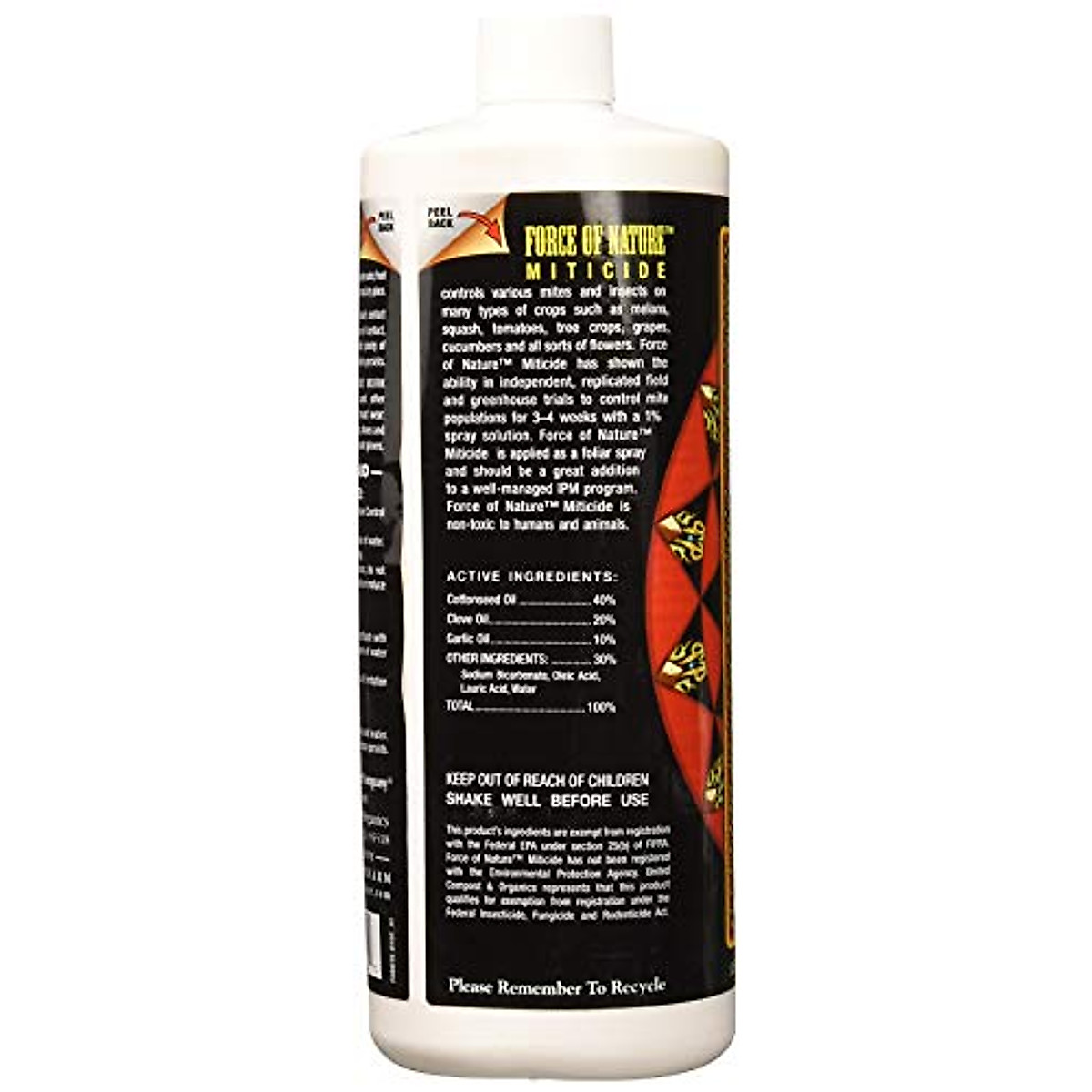 Fox Farm BushDoctor Force of Nature Mitcide Controls Mites Quart Foxfarm