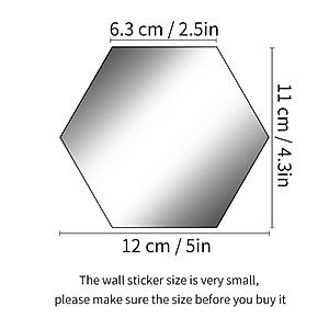 Shappy 24 Pieces Hexagon Mirror Wall Sticker Removable Acrylic Mirror Setting Wall Sticker Decal Honey Comb Mirror Decal for Living Room Bedroom Home Decor (5 x 4.3 x 2.5 Inch)