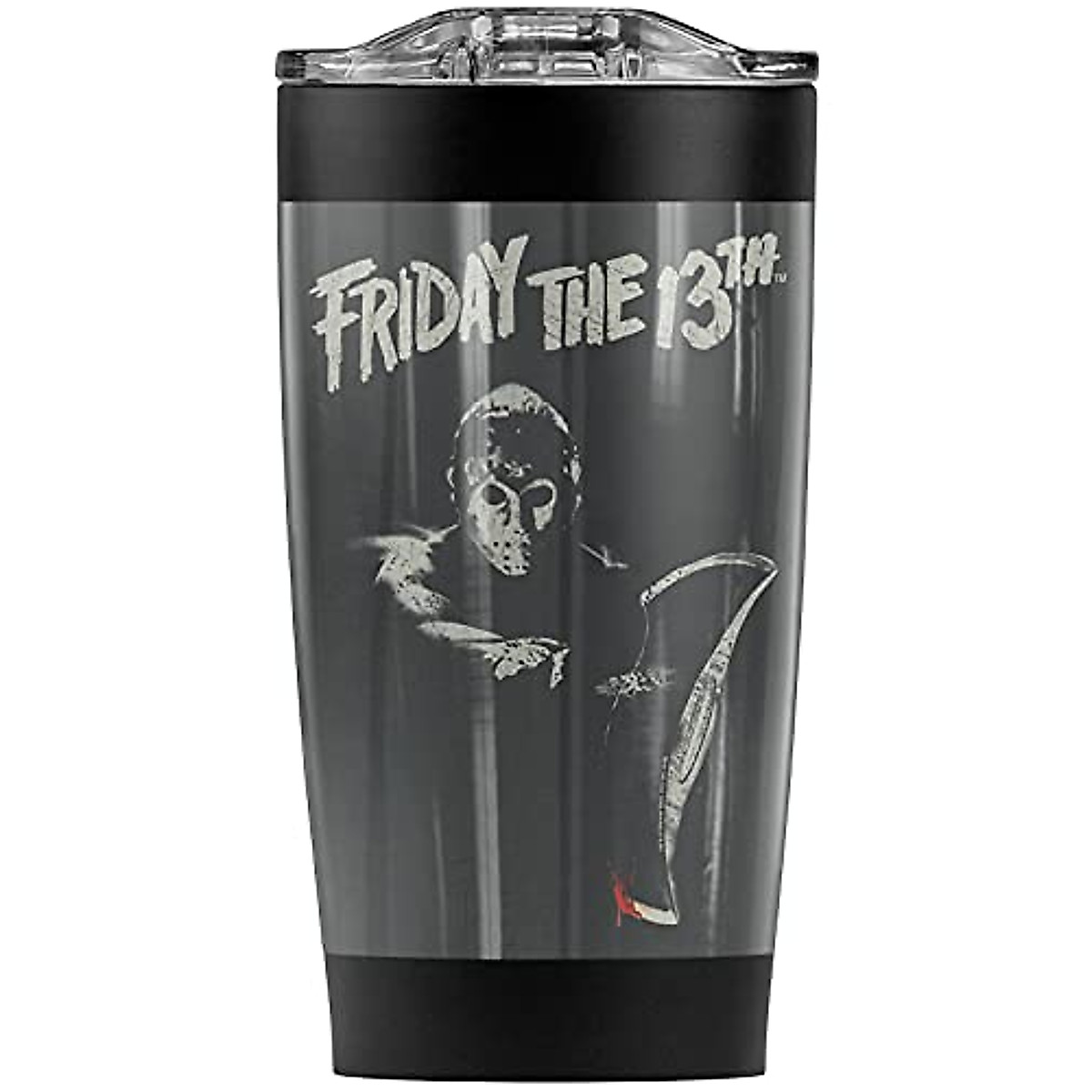 Logovision Friday the 13th Jason Ax Stainless Steel Tumbler 20 oz Coffee Travel Mug/Cup, Vacuum Insulated & Double Wall with Leakproof Sliding Lid | Great for Hot Drinks and Cold Beverages