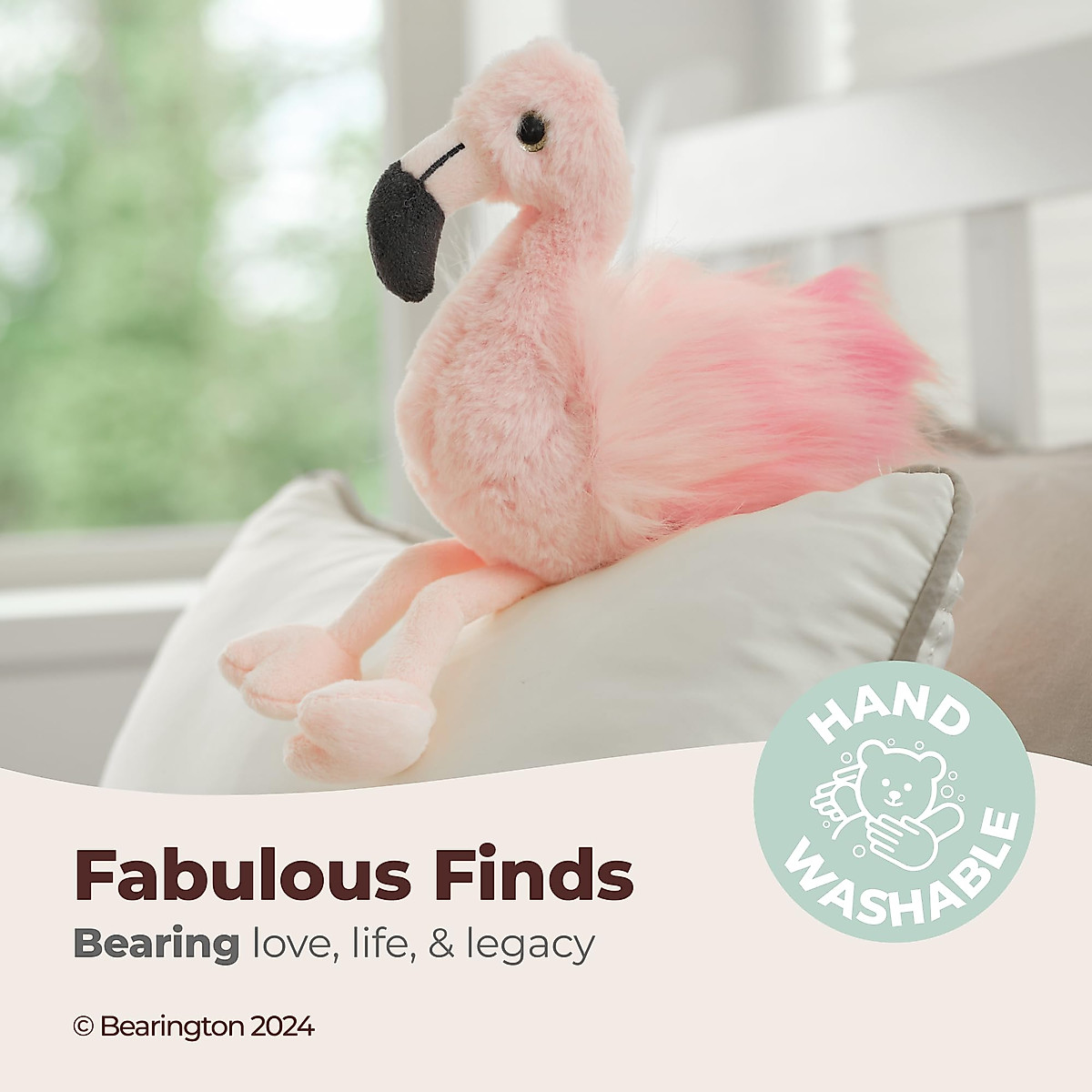 Bearington Lil’ Fifi Stuffed Animal: Stuffed Plush Flamingo Toy, Ultra-Soft 7” Fifi The Flamingo, Made with Premium Fill, Pink Fur and Fuzzy Wings; Machine Washable, Great Gift for Animal Lovers
