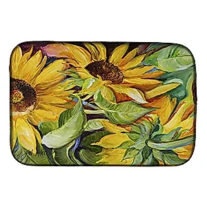 Caroline's Treasures JMK1122DDM Sunflowers Dish Drying Mat Absorbent Dish Drying Mat Pad for Kitchen Counter Dish Drainer Mat for Countertop, 14 x 21", Multicolor
