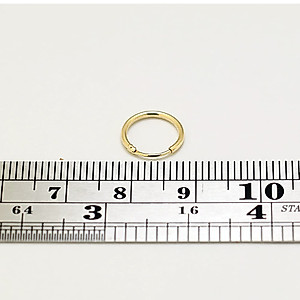 14K Solid Yellow Gold Hinged Segment Nose Ring Ring - Solid Gold Nose Ring- Septum Ring - 18 Gauge - 6mm Diameter Clicker Nose Ring Jewelry