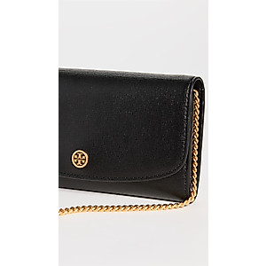 Tory Burch Women's Robinson Chain Wallet, Black, One Size