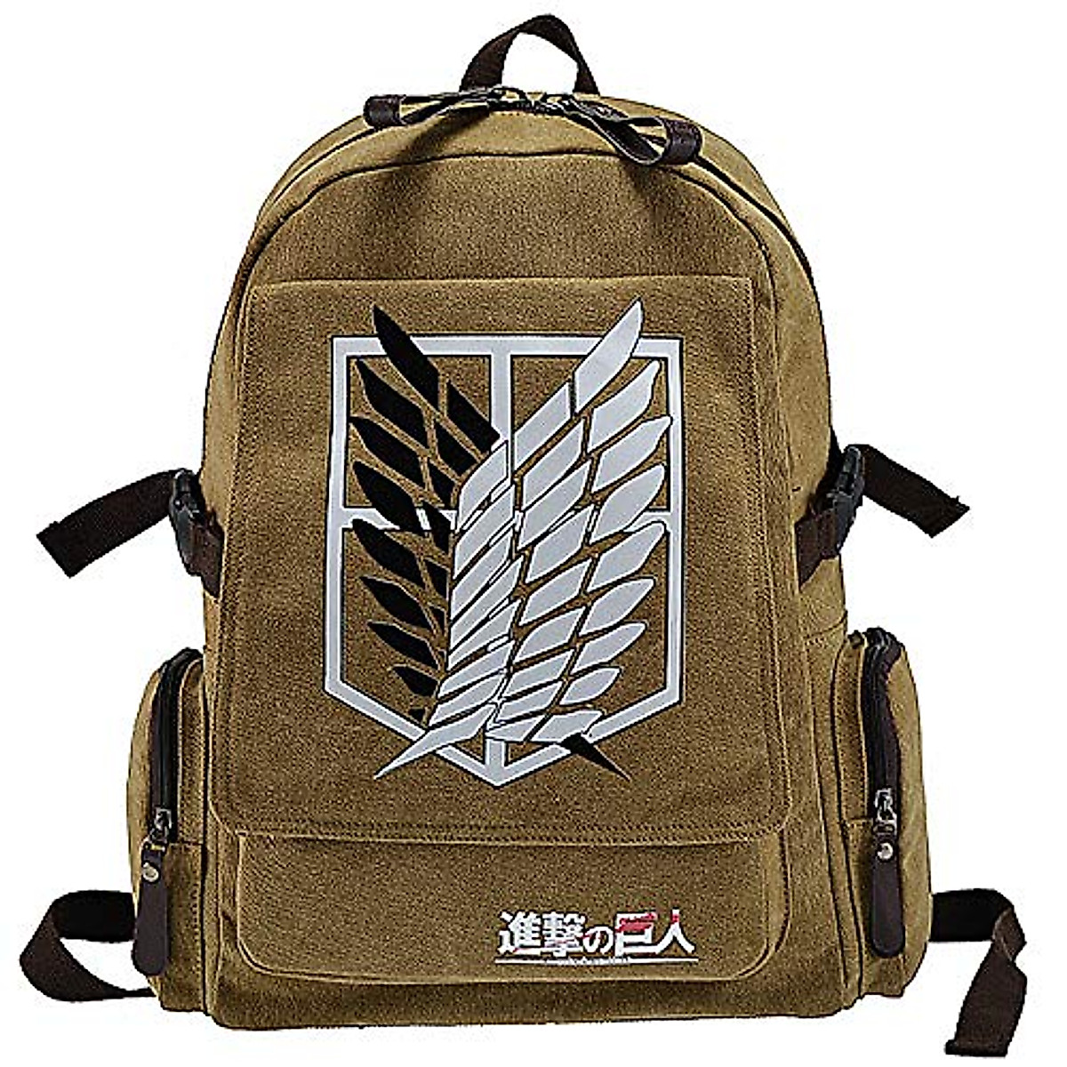 HAMIQI Attack on Titan Backpack Canvas Schoolbag Teenager Double Straps Shoulder Bag Casual Anime Printing Daypack Cosplay Backpack