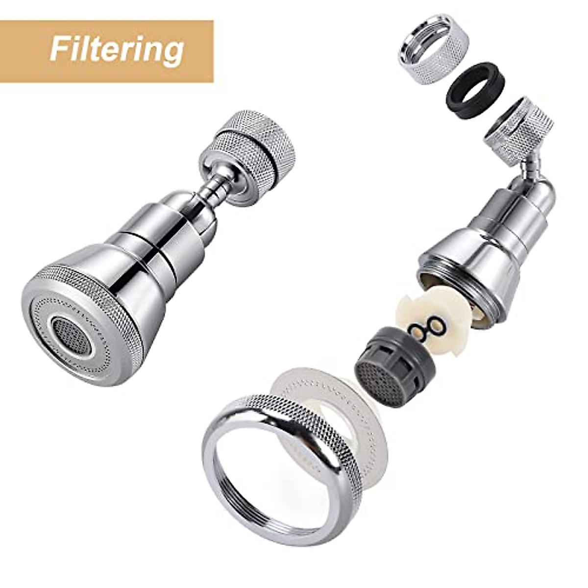 Kitchen Faucet Sprayer Attachment, Filter Faucet Aerator 360°rotating Faucet Extender, Suitable for Kitchen Sink,Bathroom Sink.