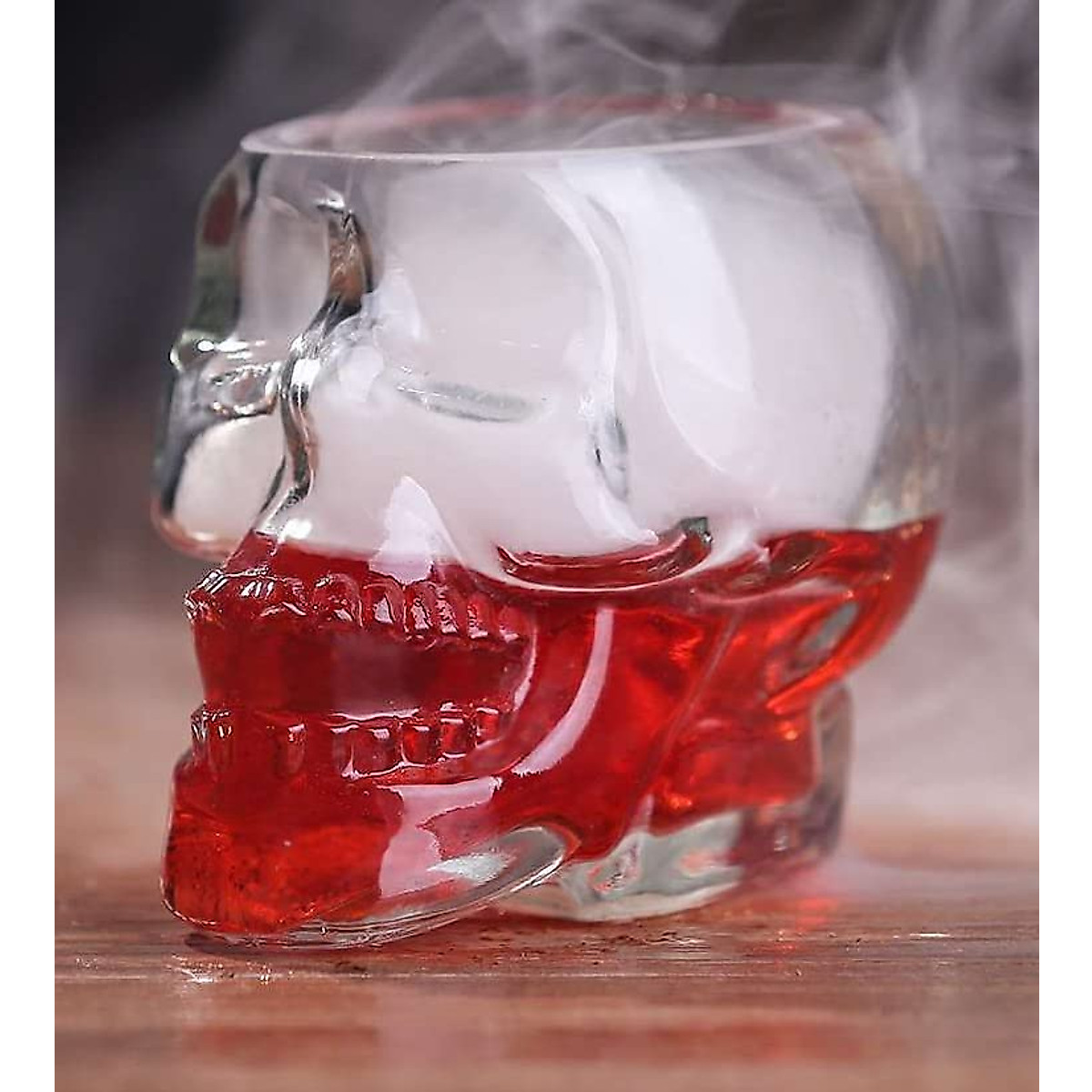 HOAZIACEHN Skull Shot Glasses 2PCS, Crystal Skeleton Cup Halloween Drinkware Supplies, Skull Shaped Clear Glass Cup For Halloween Party Bar (80ml)