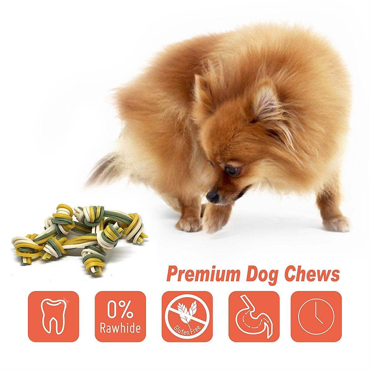 LuvChew Rawhide Free Triple Dental Floss Treats Medium 5pcs/Bag