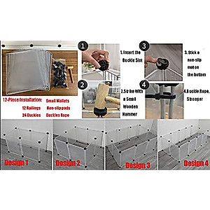 PINVNBY Pet Playpen Portable Small Animals Play Pen Rabbit Cage for Outdoor Indoor DIY Wire Fence for Hamster, Guinea Pig (45 * 35cm/12Pieces)