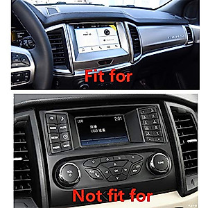 ruihe Carbon Fiber Color Inner Center Navigation Frame Cover Fit for Ford Ranger 2015 2016 2017 2018 2019 2020 2021