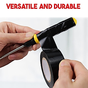 Autrends Mini Duct Tape, 1" x 10 yd Travel Size Duct Tape 1 Pack, Small Roll, Waterproof, Emergency Kit, Multi-Purpose, Tear by Hand for Indoor Outdoor Use, Repairs, Black