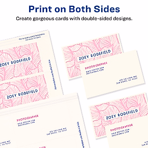 Avery Clean Edge Printable Business Cards with Sure Feed Technology, 2" x 3.5", Ivory, 200 Blank Cards for Laser Printers (5876)