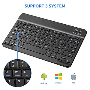 EDIVIA Wireless Keyboard for Surface Go 2 (2020),Universal Slim Portable Bluetooth Keyboard Compatible with Surface Go 2 (2020) Keyboard with Built in Rechargeable Battery,Black