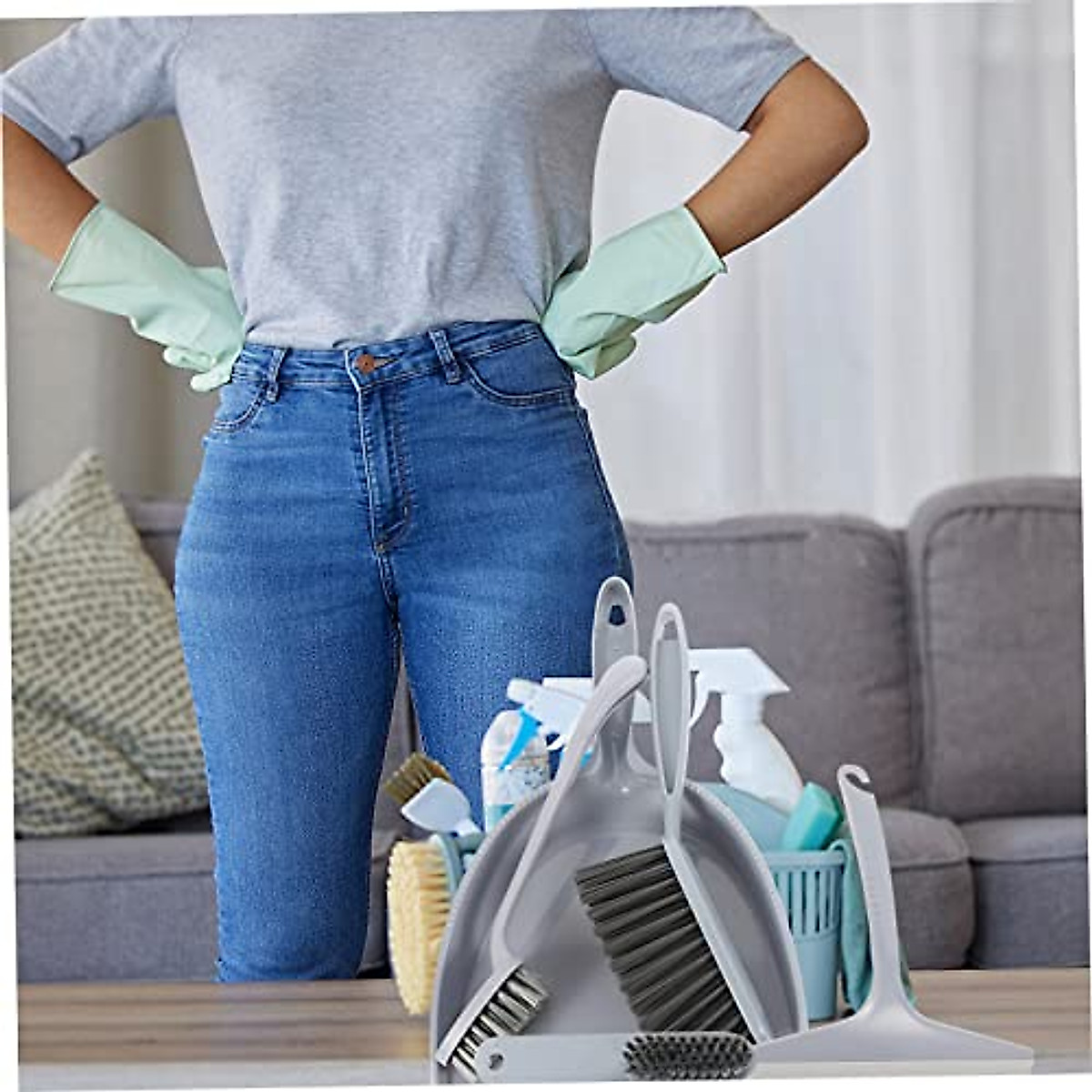 BUTIFULSIC 5pcs Broom Dustpan Desktop Dustpans Cleaner Home Mini Brush Broom Table Cleaning Brush Mini Saucepan Broom Dustpan Hand Broom Aid Sweeping Turner Scraper Mop Purple Pp