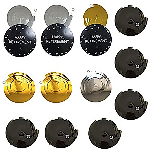 Retirement Party Decorations for Men Women Black Gold Happy Retirement Banner Hanging Swirls Kit for Retirement Party Decor Supplies