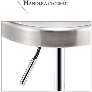 Swivel Bar Stool Eyelash Stool with Wheels，Hair Salon Stool with Silver Stainless Steel Seat，Adjustable Height 40-54 cm，Supported weight 160 Kg，Saddle Bar Stoolfor Salon Spa Massage Tattoo Hairdressin