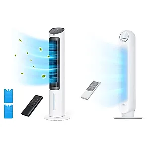 Dreo Cooling Fans That Blow Cold Air, 40" Evaporative Air Cooler, 2023 Upgrade Tower Fan for Bedroom & Nomad One Tower Fan with Remote, 24ft/s Velocity Quiet Cooling Fan, 90° Oscillating Fan