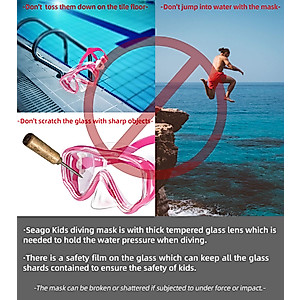 Kids Snorkel Mask Swim Diving Scuba Mask Snorkel Gear for Kids Boys Girls Youth, Anti-Fog 180° Panoramic View Soft Silicone Skirt Kids Pool Underwater Swim Goggles with Nose Cover, Snorkel Equipment