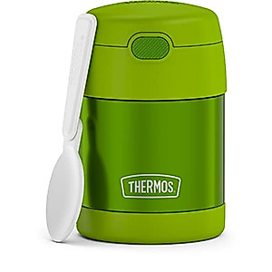 THERMOS FUNTAINER Insulated Food Jar – 10 Ounce, Lime – Kid Friendly Food Jar with Foldable Spoon