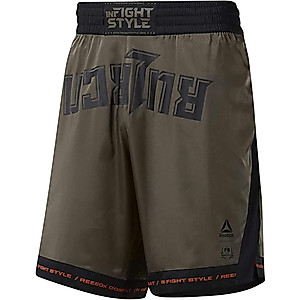 Reebok Mens in Fight Style Combat Athletic Workout Shorts, Green, X-Large