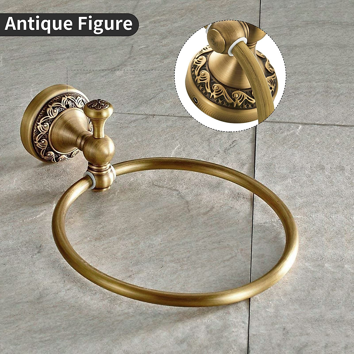 Leyden Brass Toilet Paper Holder,Antique Towel Ring Retro Hand Towel Holder,Brass Towel Bar,Antique Towel Rack Holder Bath 11.81 Inch Rod Hanger